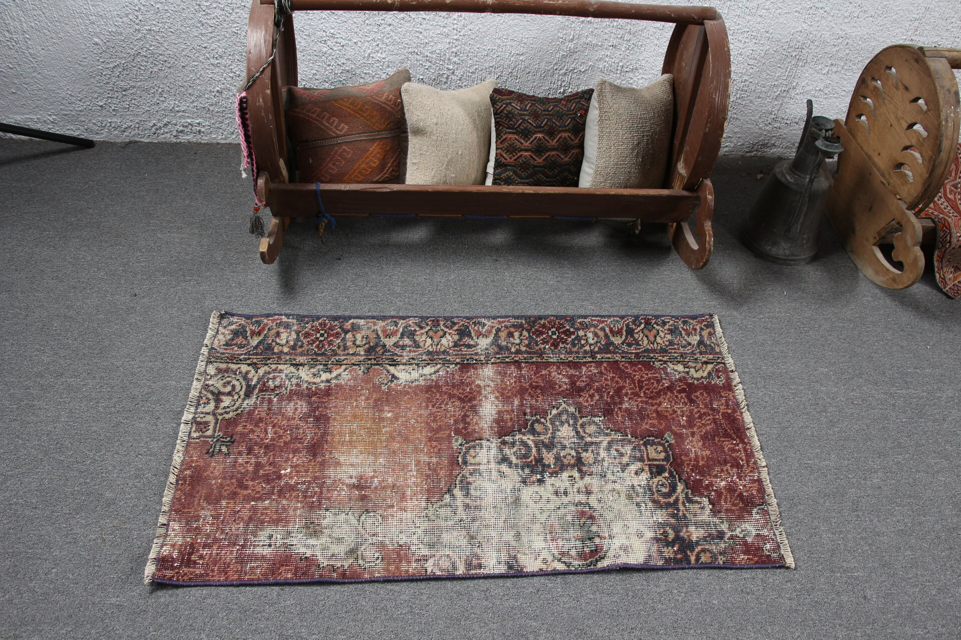 Bungalow Rose Artistic Faded Design Vintage Turkish Door Mat With Rich ...