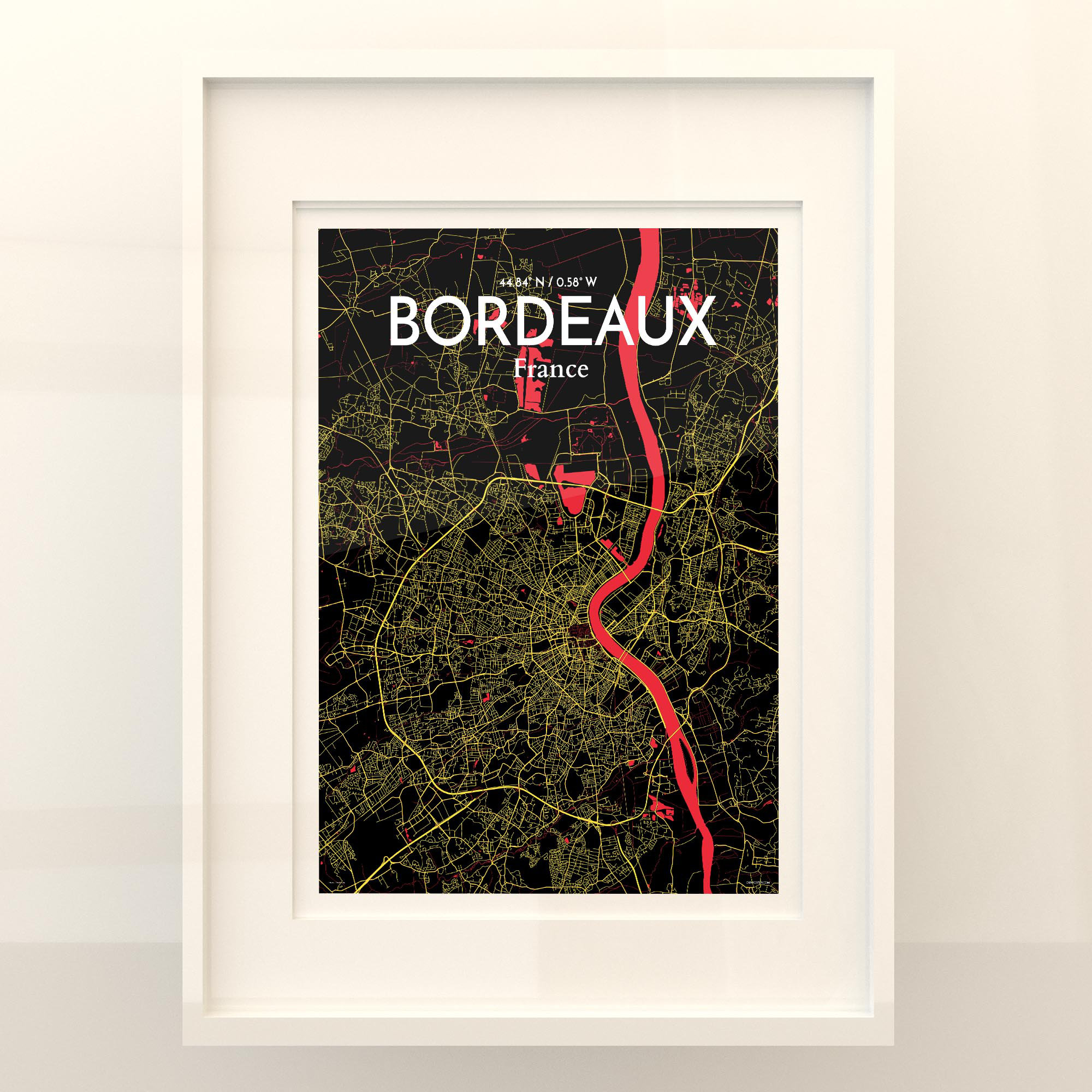17 Stories Bordeaux City Map Graphic Art In Contrast - Wayfair Canada