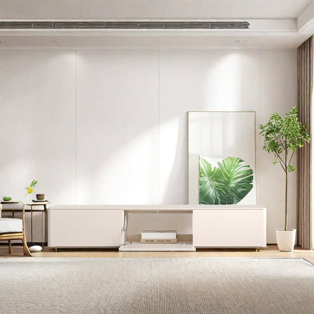 Aurora Craft Cream Lacquer TV Stand 59'' W Storage Credenza | Wayfair