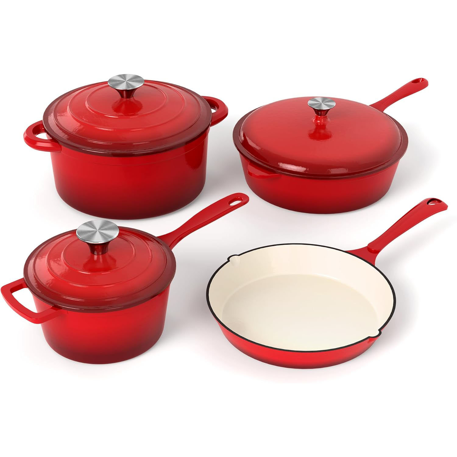BN-LINKKL 7 Piece Pots And Pans Set Nonstick - Skillet, Deep Frying Pan ...