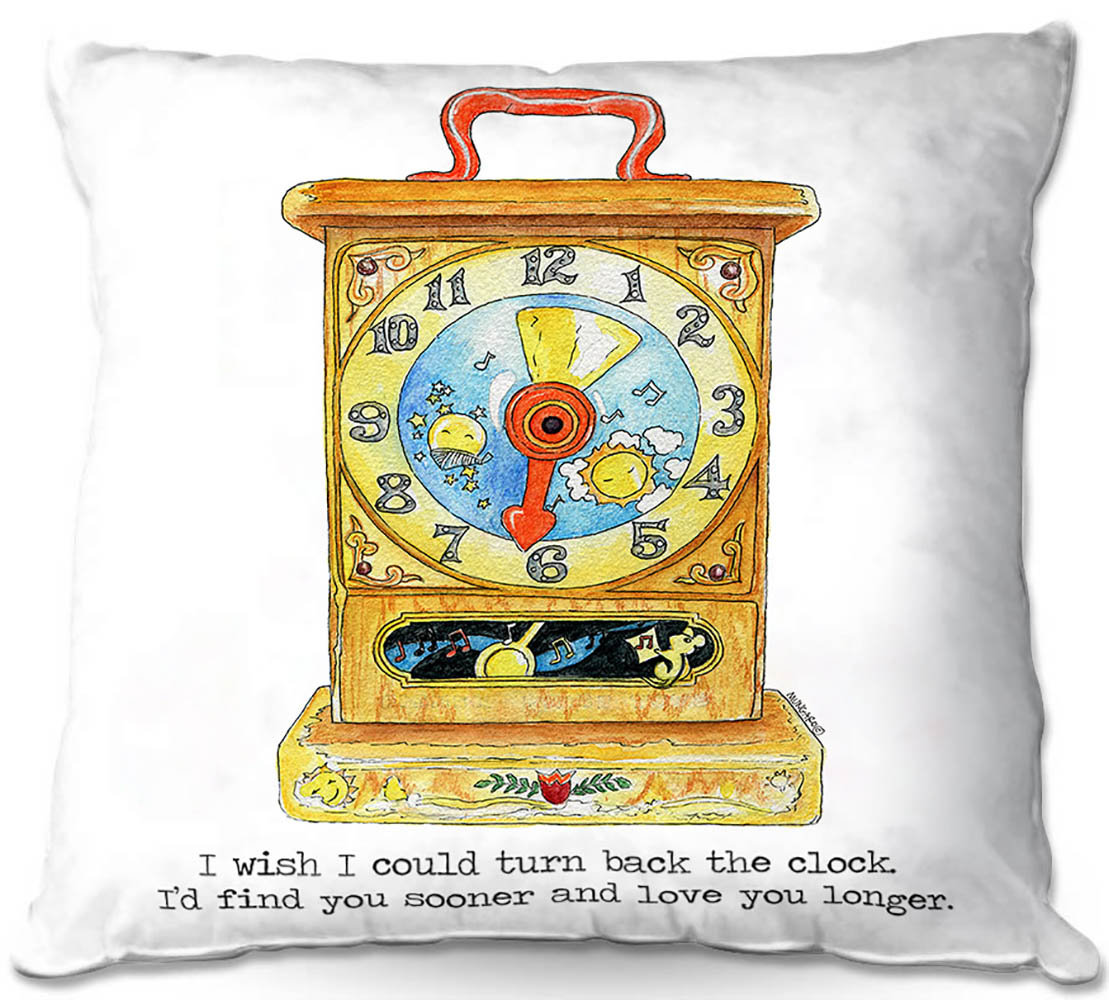 DiaNoche Designs Couch Toys Clock Throw Pillow | Wayfair