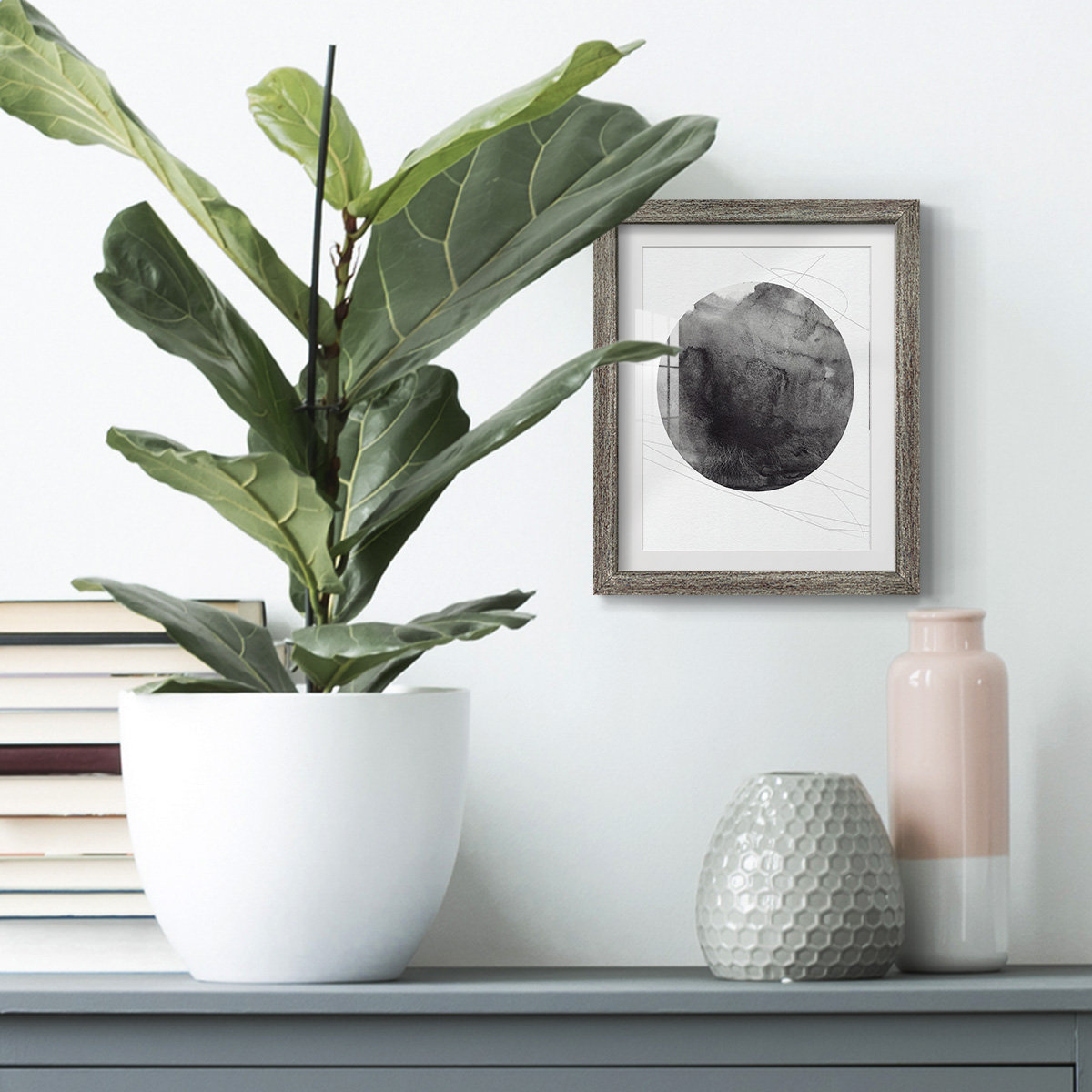 Corrigan Studio® Graphite Moon I Premium Framed Print - Ready To Hang ...