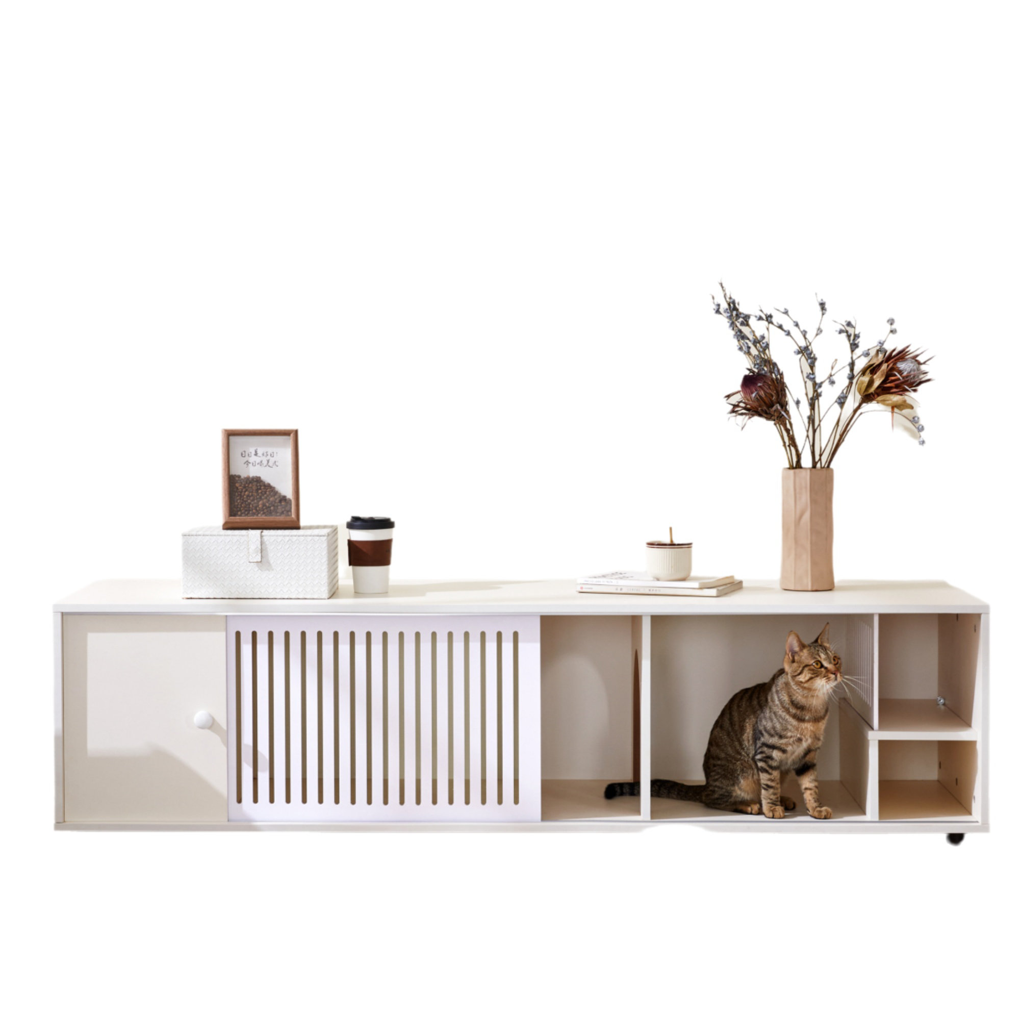Hokku Designs Furniture Style Cat Tv Stand With Storage And Removable ...