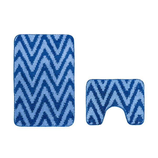 17 Stories Sedric Chevron Bath Mat Set | Wayfair.co.uk