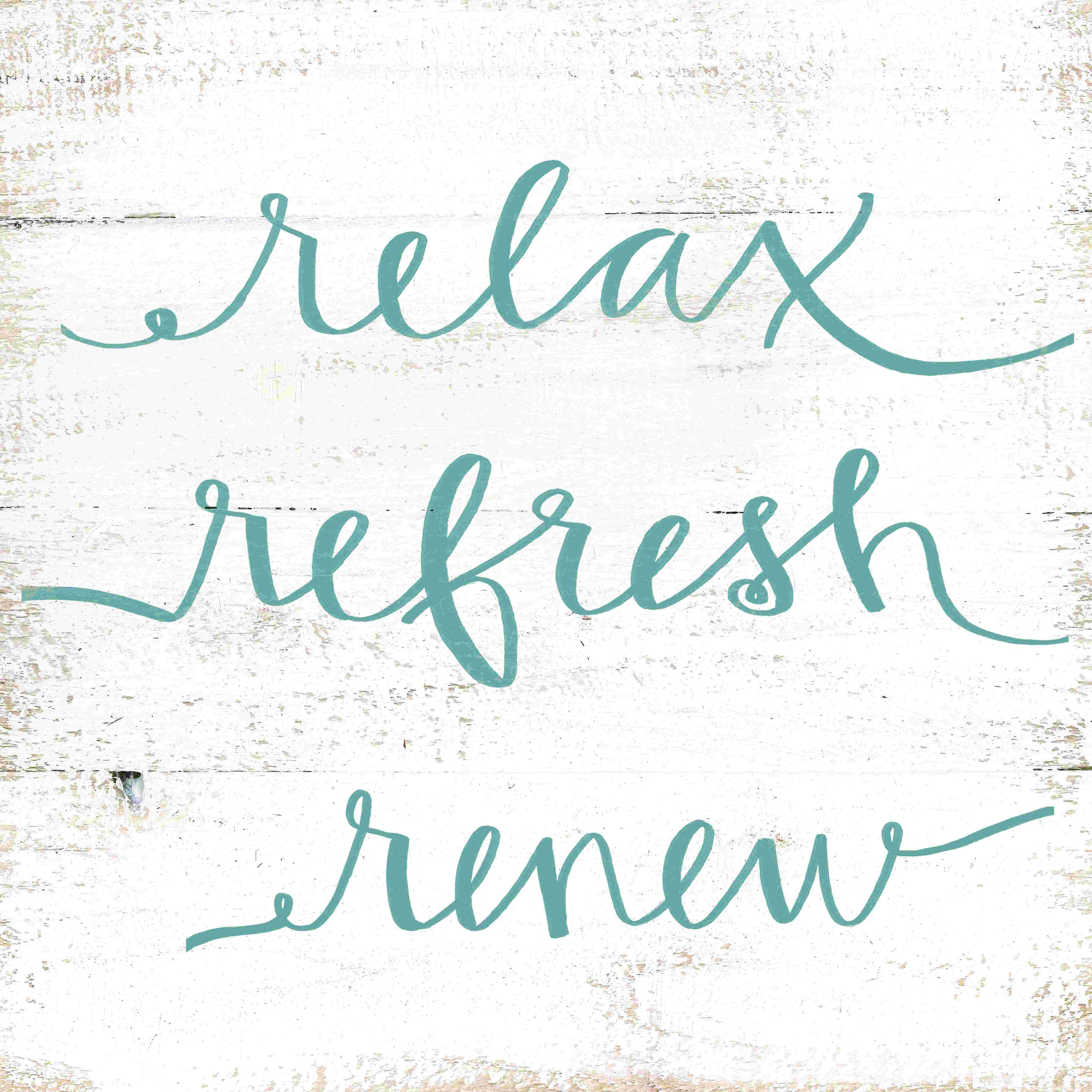 Trinx Relax Refresh Renew Wood - Wrapped Canvas Textual Art | Wayfair