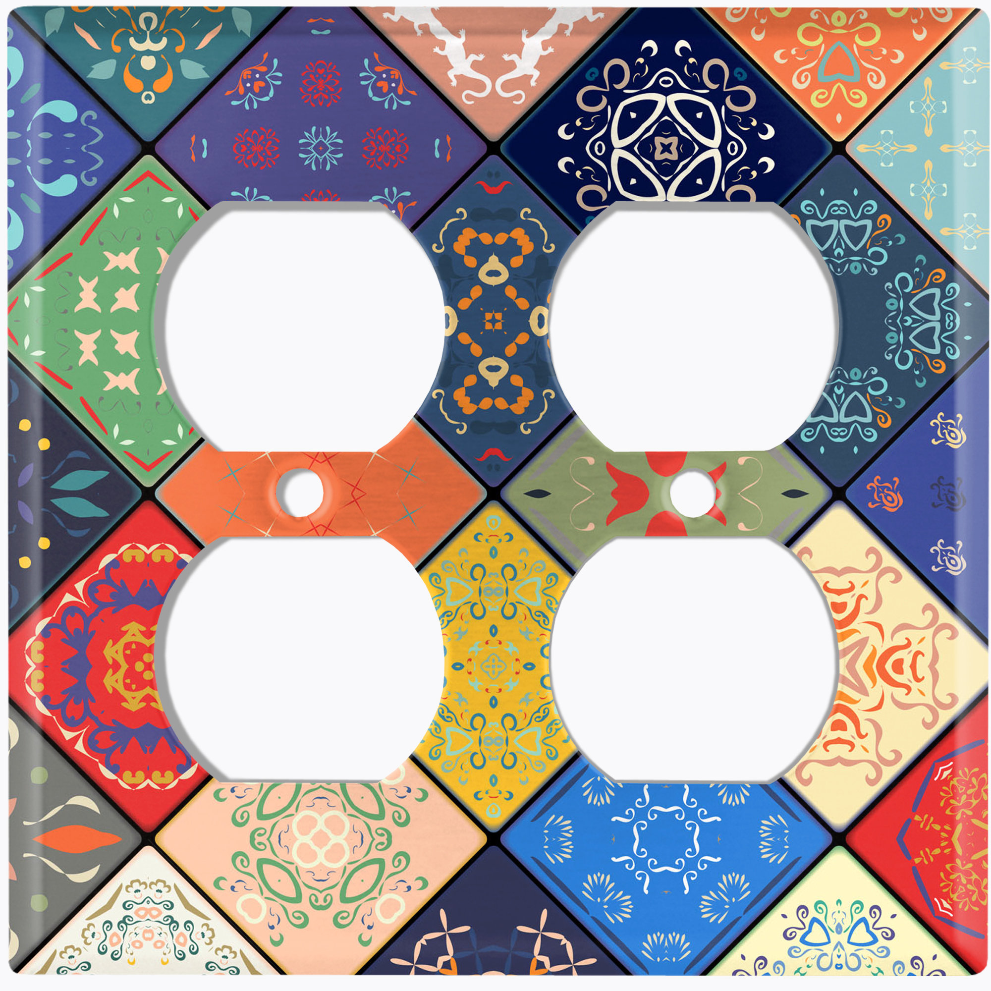 WorldAcc Metal Light Switch Plate Outlet Cover (Vintage Colourful ...