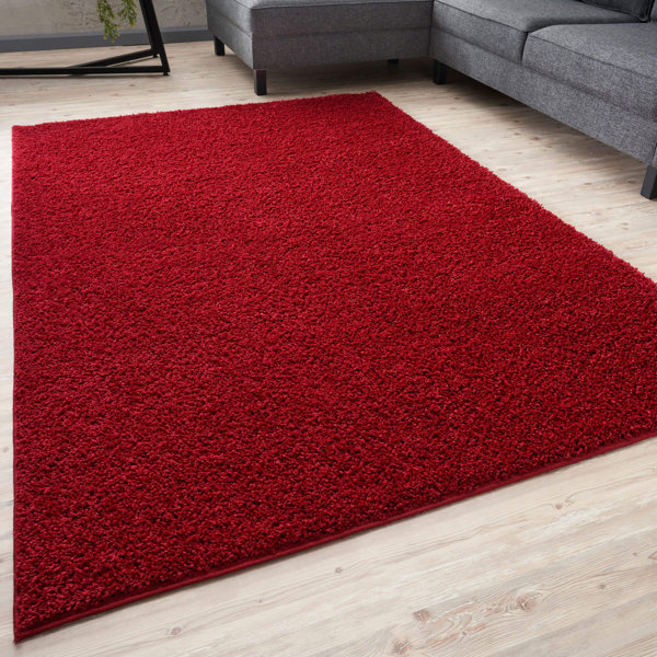 THE RUGS Myshaggy Collection Rugs Solid Design in Red & Reviews ...