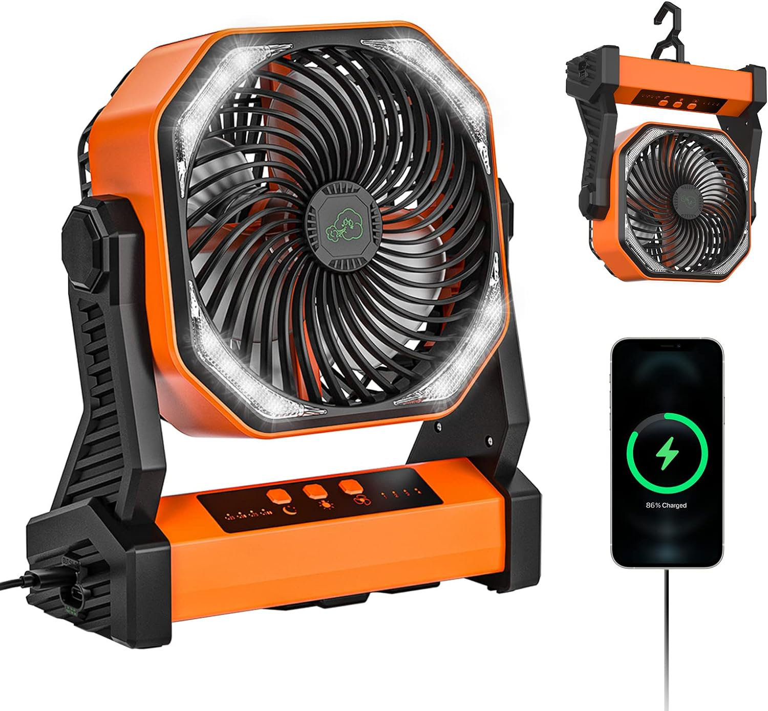 CRST 20000 mAh Portable Fan Battery Camping Fan | Wayfair