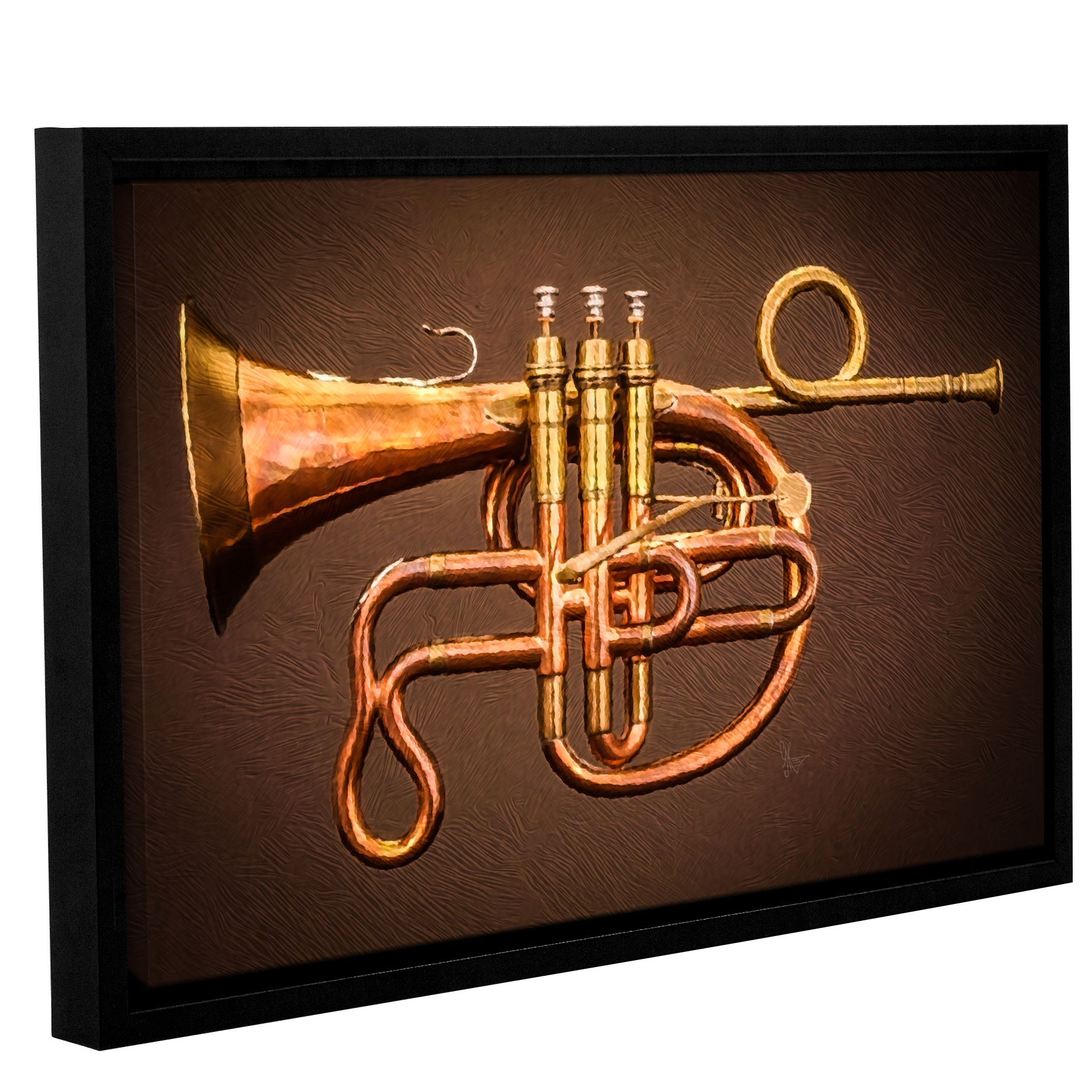 Charlton Home 'Cornopean Horn' Framed Painting Print On Canvas | Wayfair