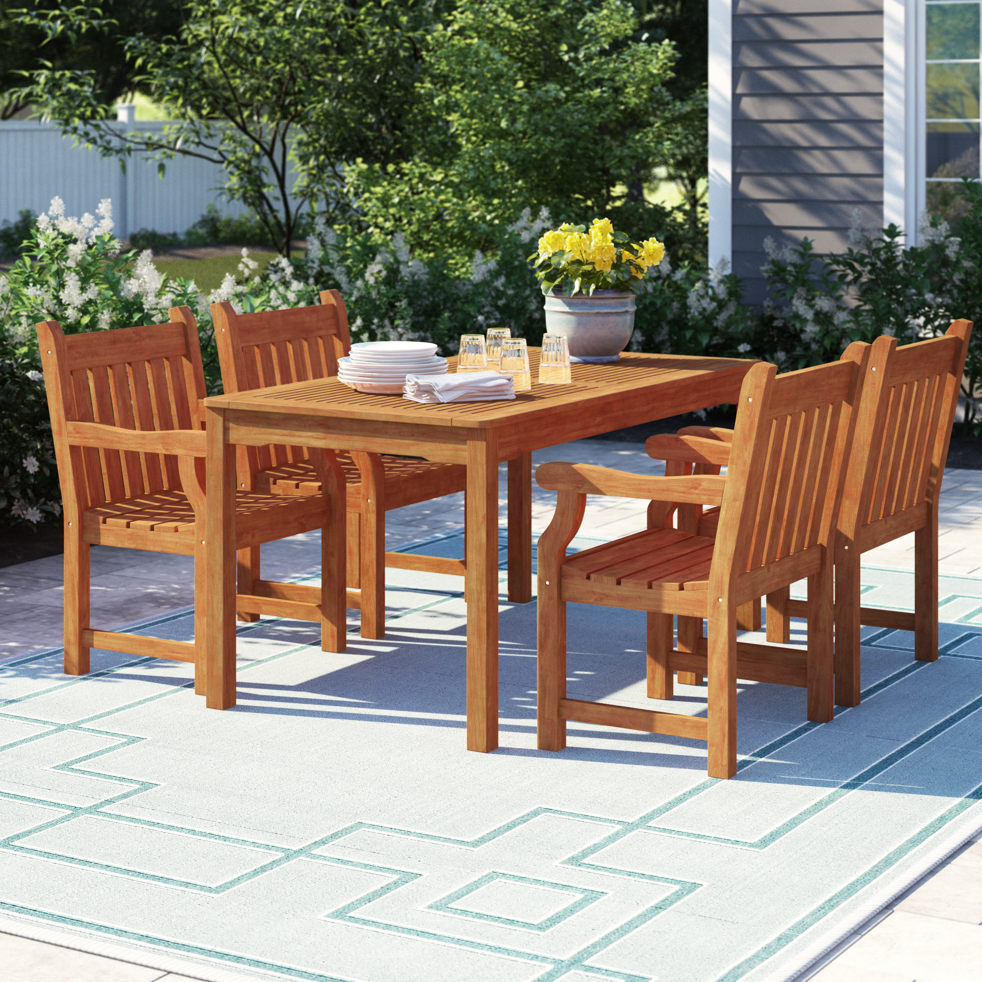 Wildon Home® Abelia 4 - Person Rectangular Outdoor Dining Set & Reviews ...