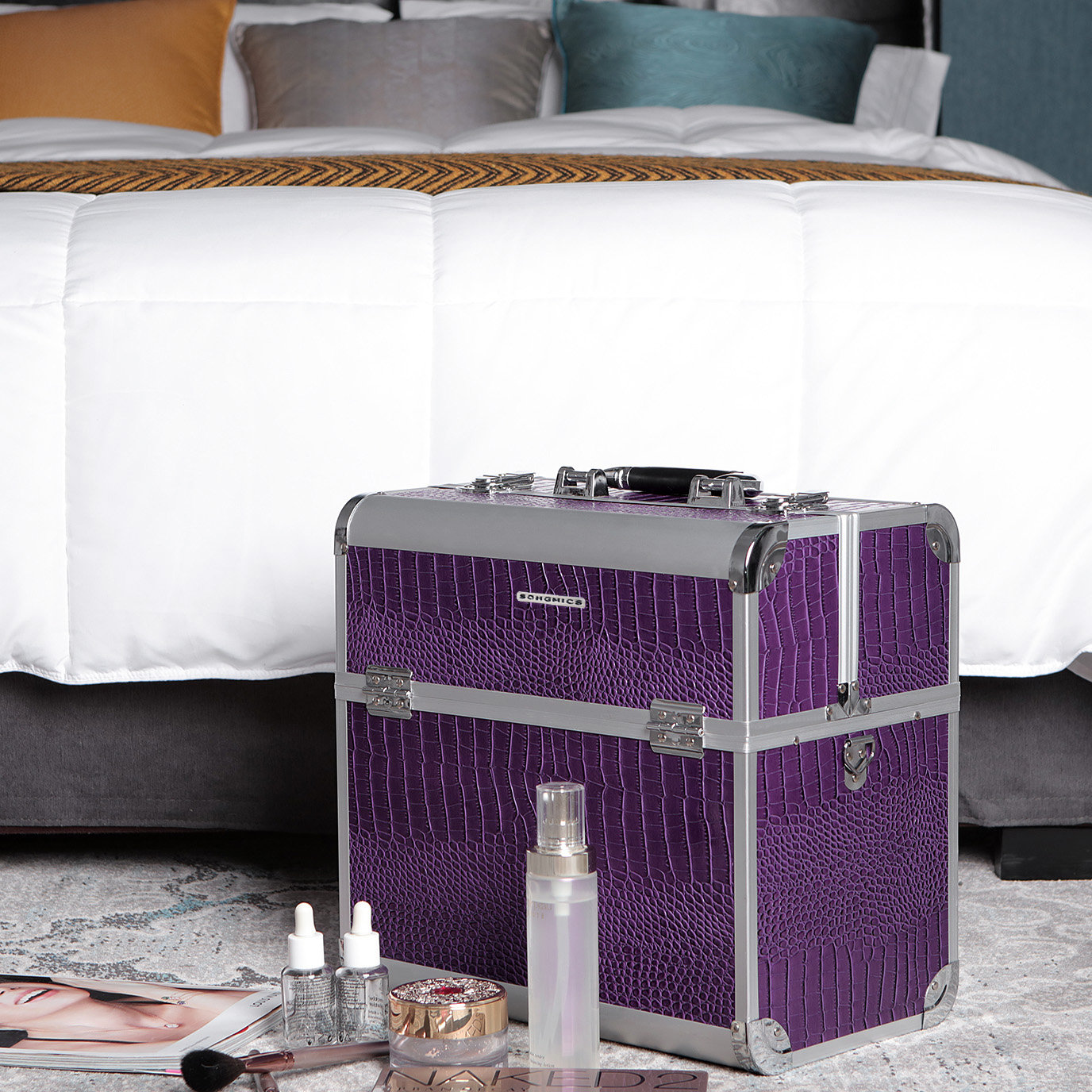 Songmics Vanity Beauty Pro Lockable Makeup Storage Travel Case ...