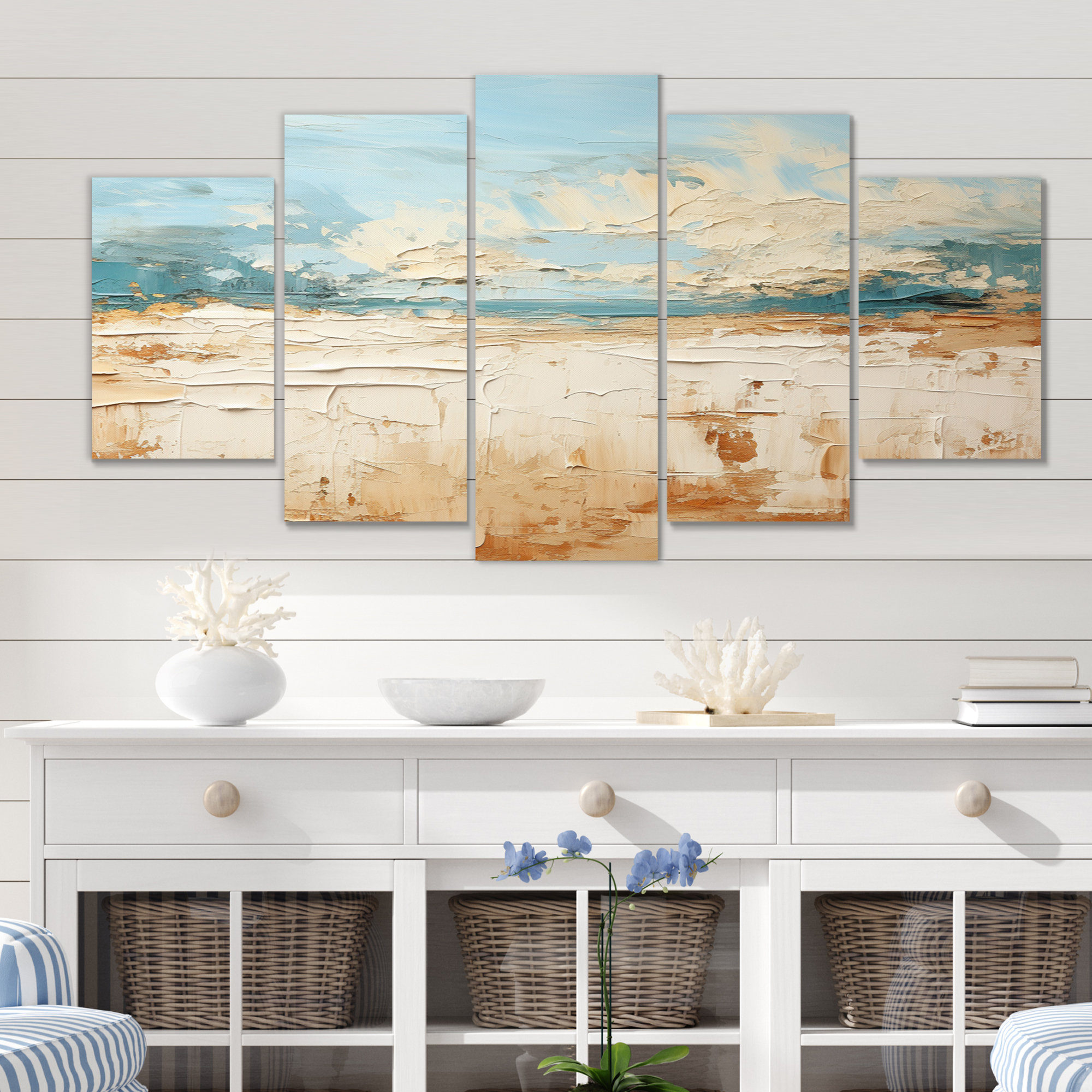 DesignArt " Coastal Beach Sand Whispers I " 5 - Pieces - Wayfair Canada