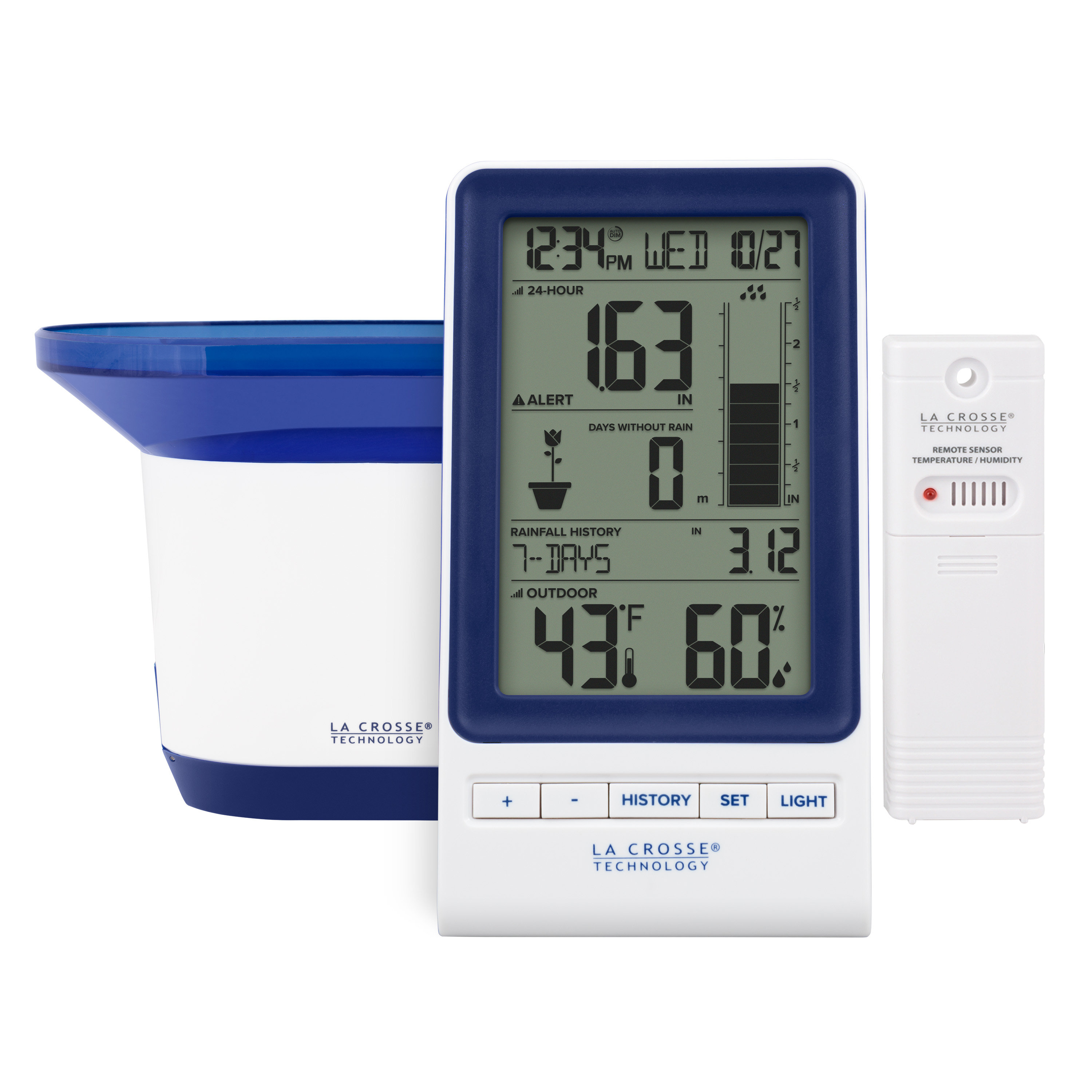La Crosse Technology Digital Wireless Rain Station with Outdoor Sensor ...