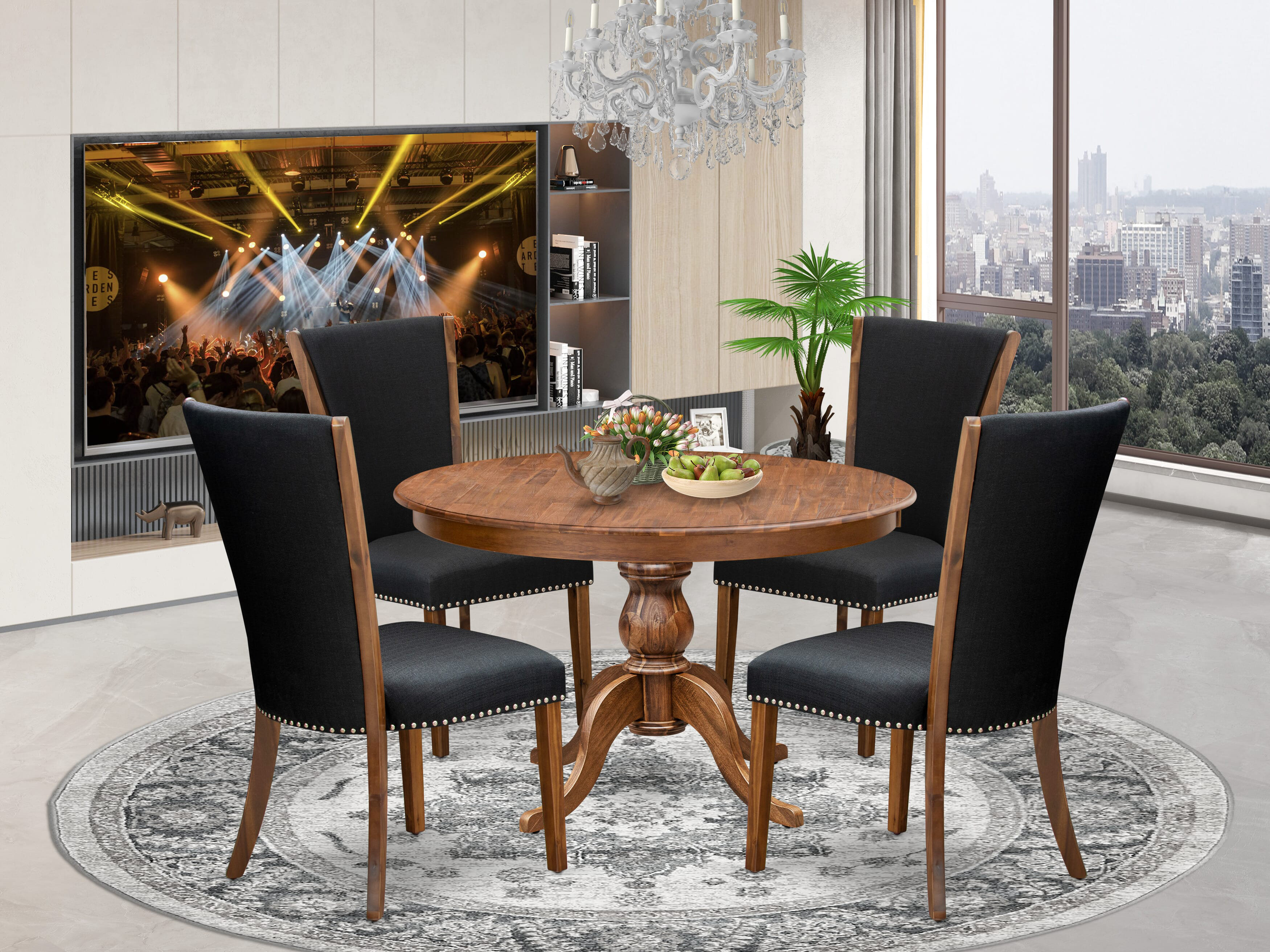 Red Barrel Studio 5 Piece Dinette Set Consists of a Dining Table with ...