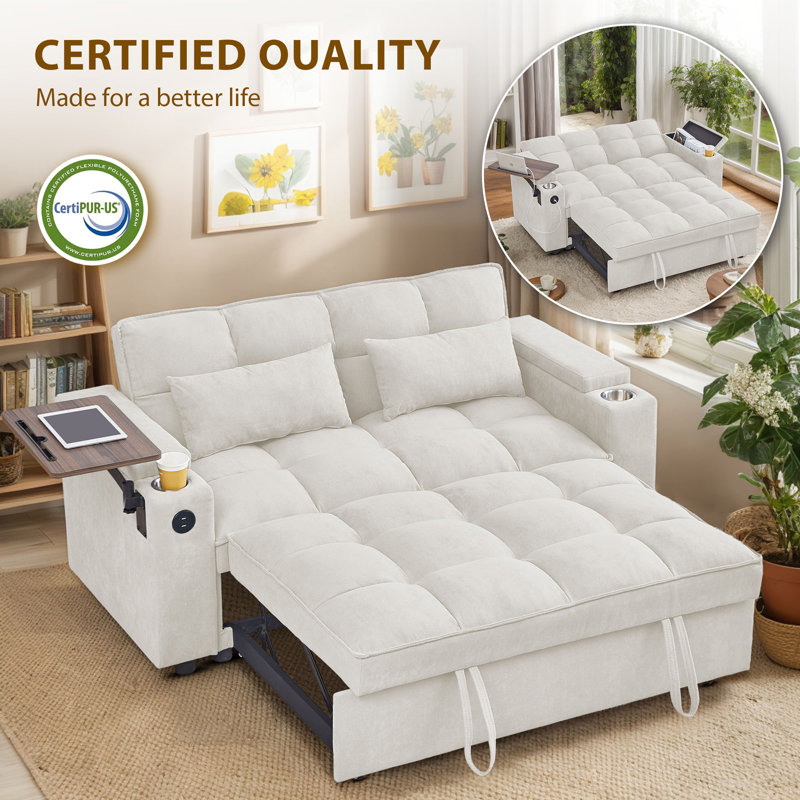 Latitude Run® Latitude Run 65"W Convertible 3 in 1 Sofa Bed, Vincy Pull ...