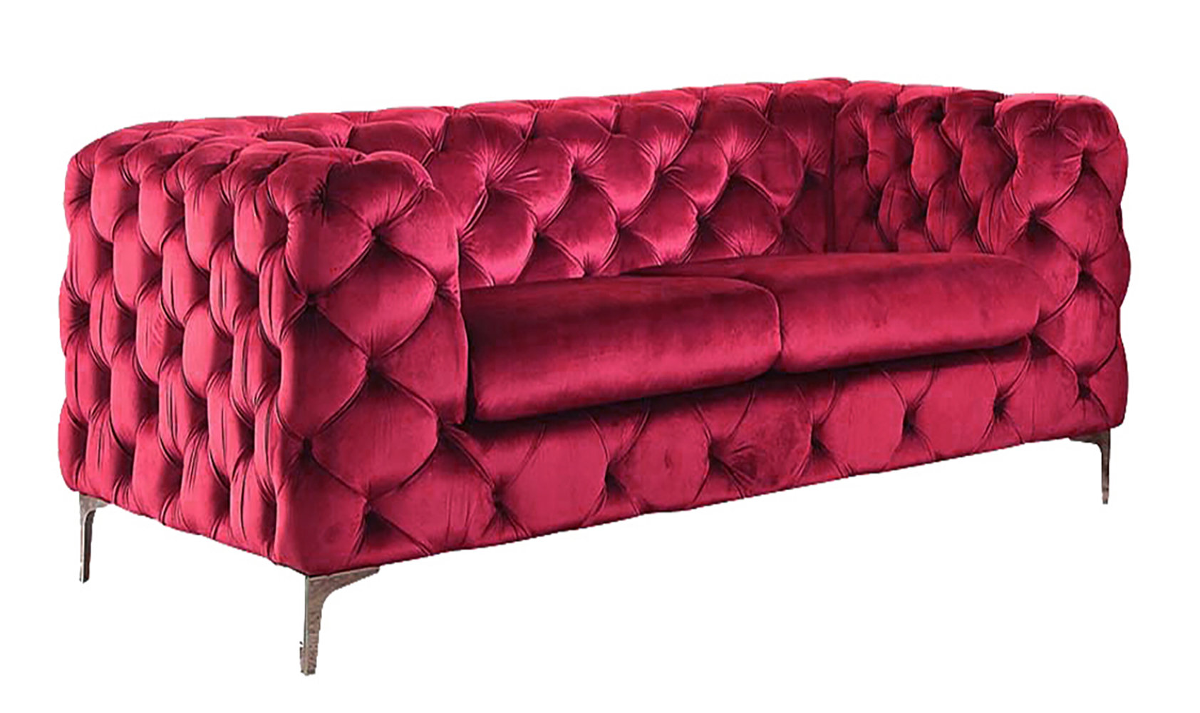 Rosdorf Park Kamenko 75.5'' Velvet Tuxedo Arm Loveseat | Wayfair