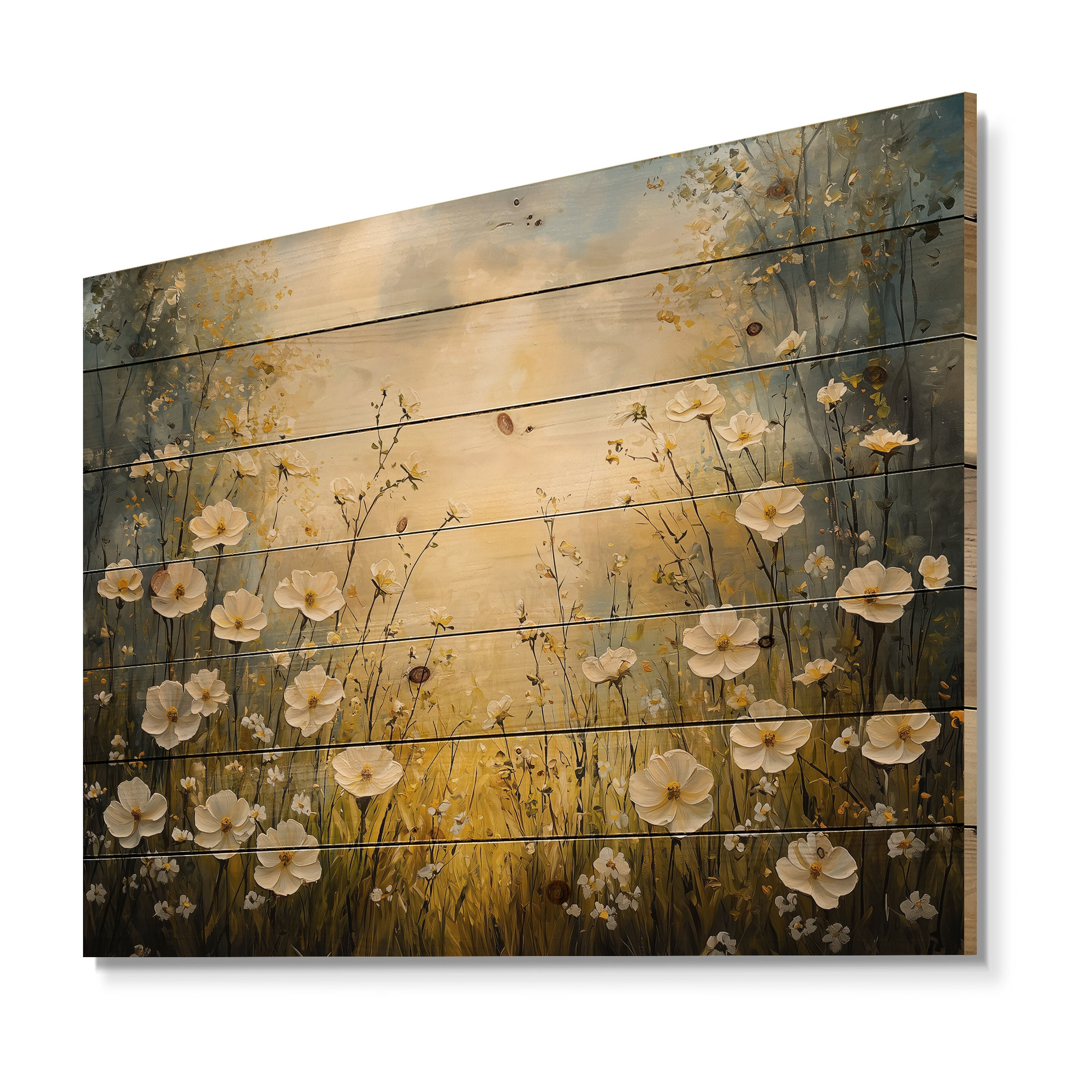 Ophelia & Co. Countryside Roses Flowers Field I - Roses Wood Wall Decor ...