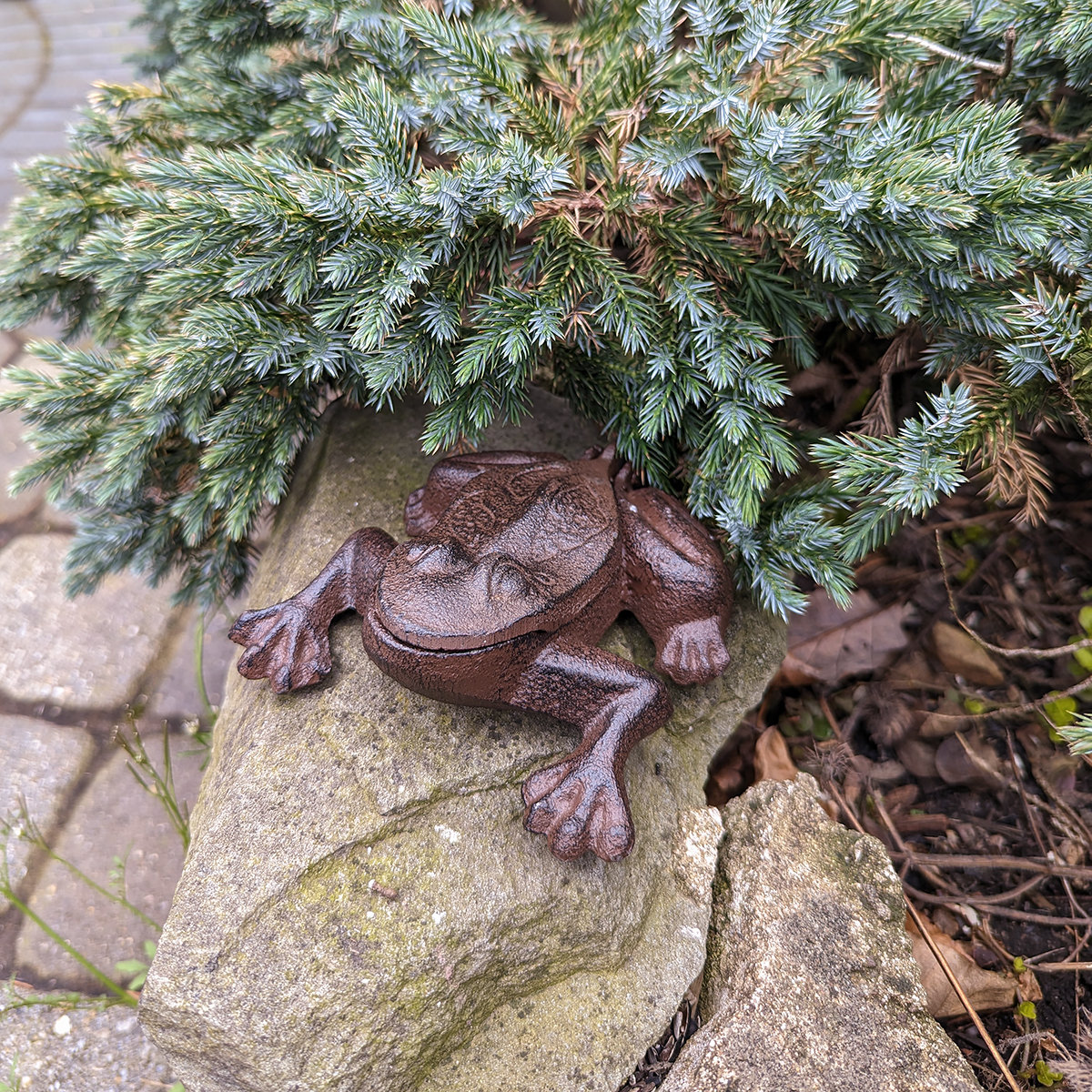 Arlmont & Co. Metal Frog Hide A Spare Cast Iron House Key Door Lock Box ...