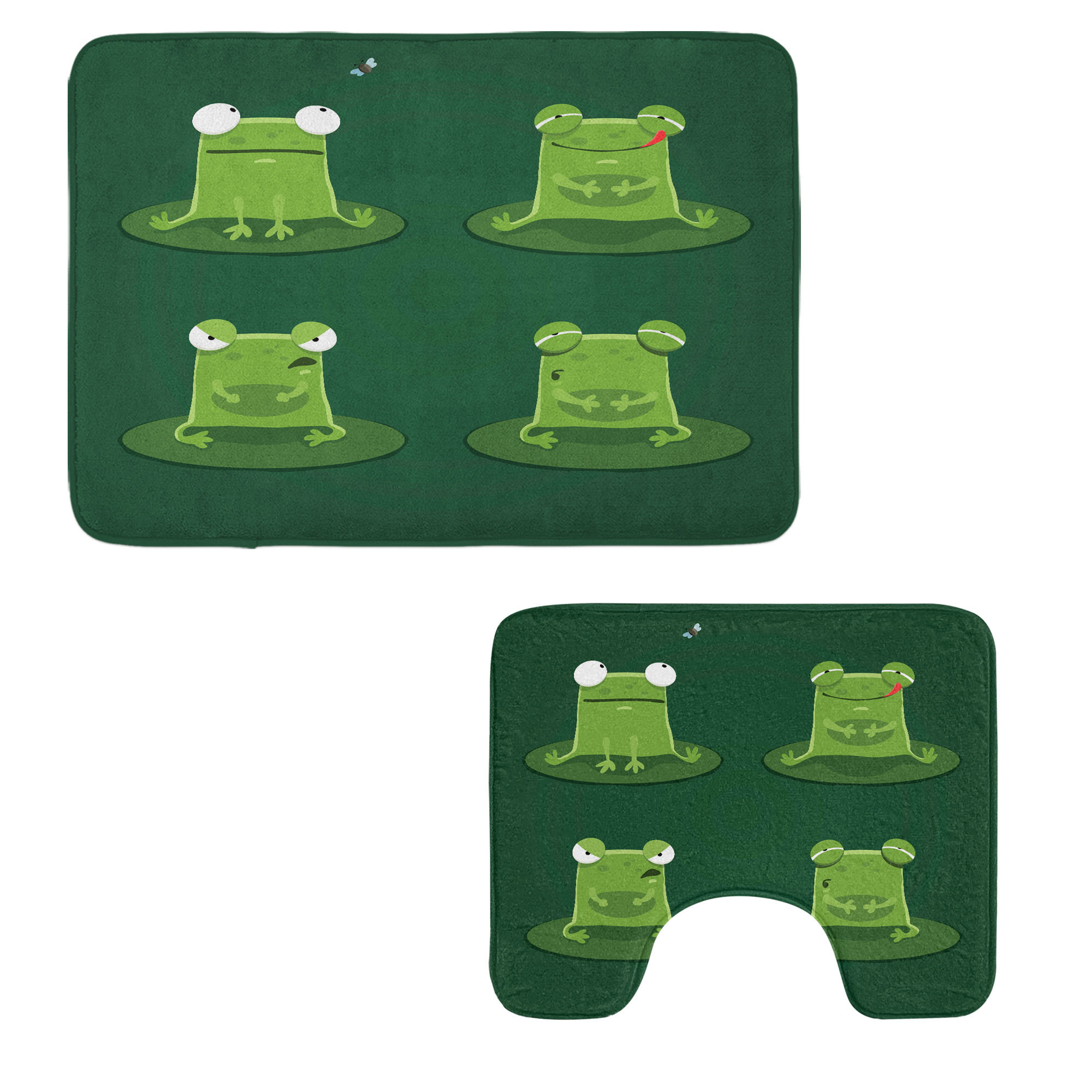 East Urban Home Funny Bathroom Rug Set 2 Pieces Rectangle & Contour ...
