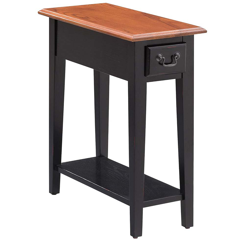 Red Barrel Studio® Narrow Solid Wood Side Table With Drawer And Shelf ...