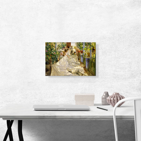 ARTCANVAS Mending The Sail 1896 On Canvas by Joaquin Sorolla Y Bastida ...