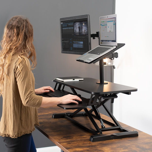 VIVO 32" Standing Desk Riser with 13" to 32" Monitor Mount + Laptop ...