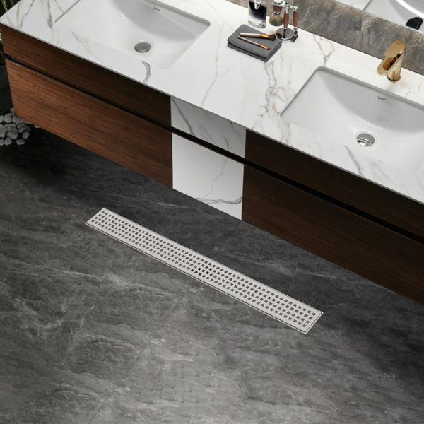 NOVEL Linear Shower Drain With Removable Cover Grille | Wayfair