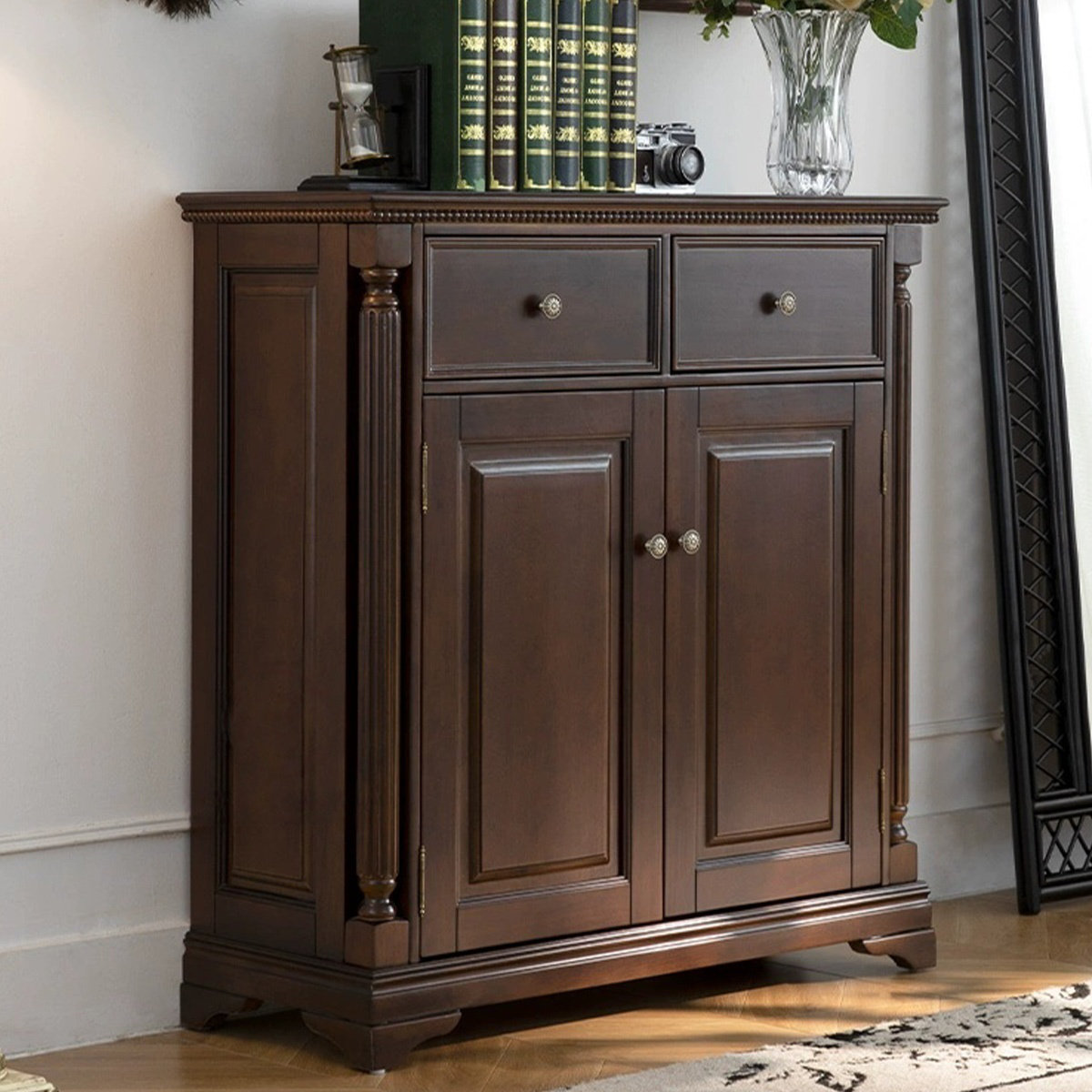 Rebrilliant Nut-brown Solid Wood Shoe Storage Bench | Wayfair