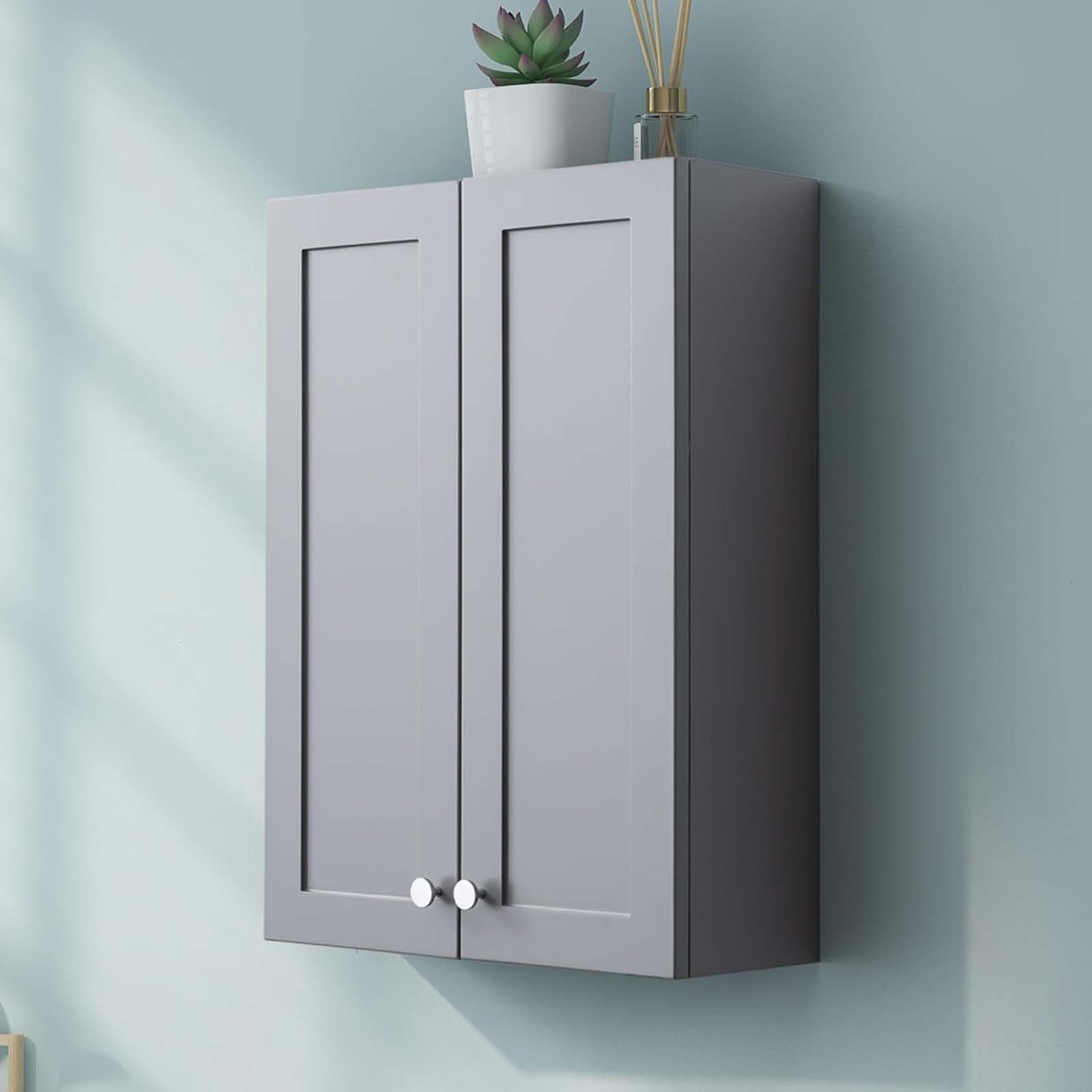 Latitude Run® White Wall Mount Cabinet, MDF Over The Toilet Storage ...