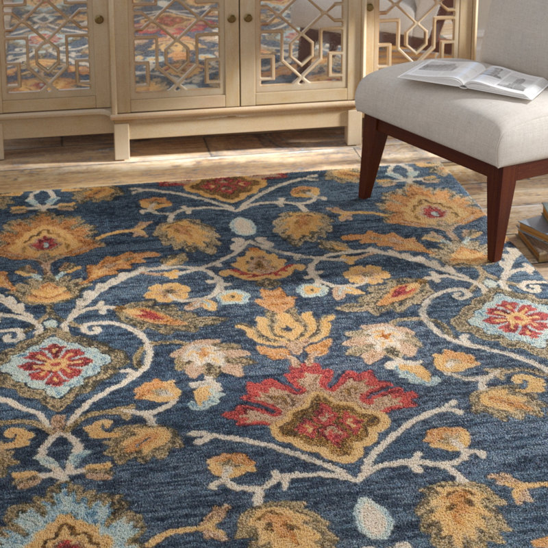 Langley Street Ferrera Wool Floral Rug & Reviews | Wayfair