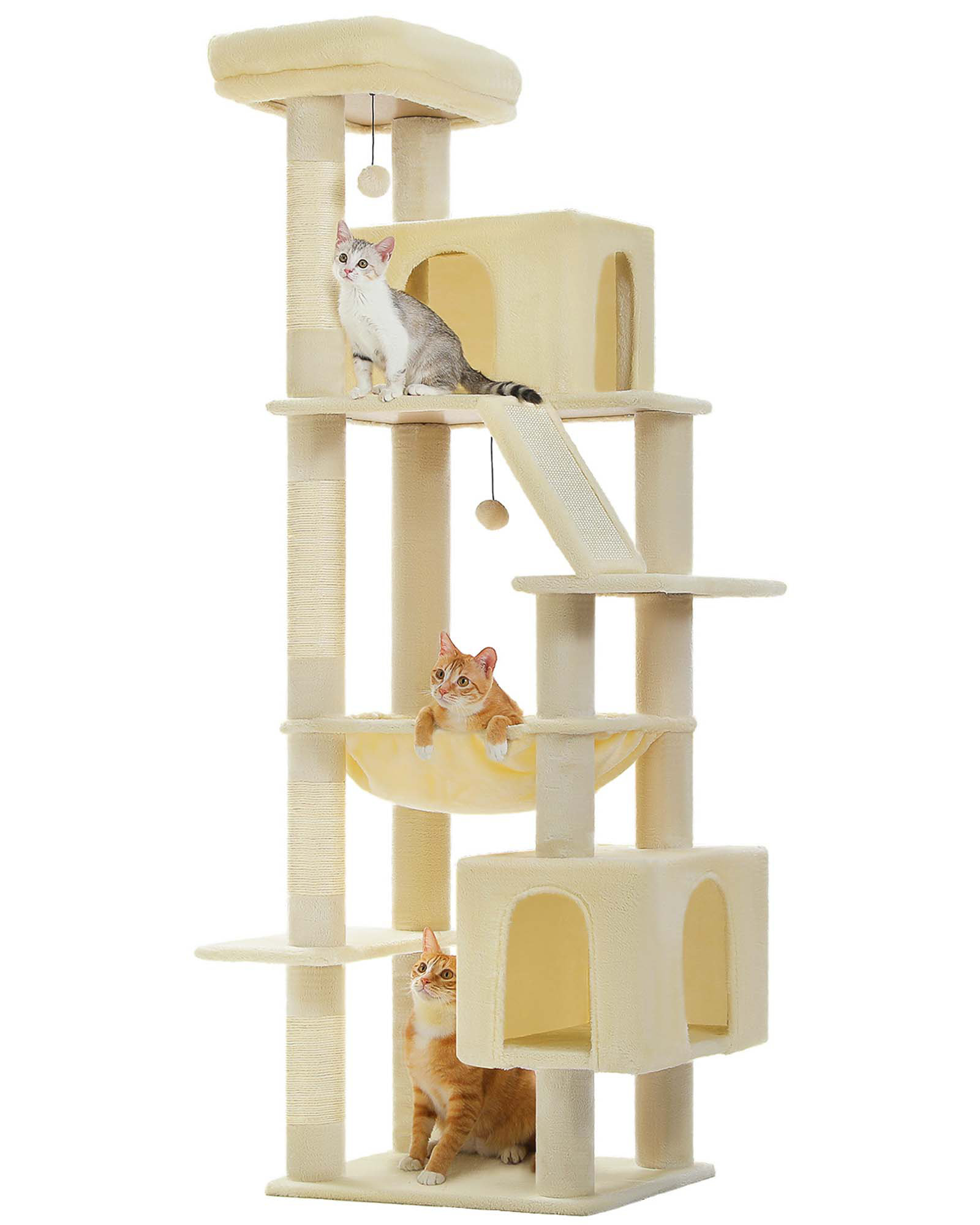 Latitude Run® 71" Indoor Tall Large Cat Tree Multi-Level Cat House With ...