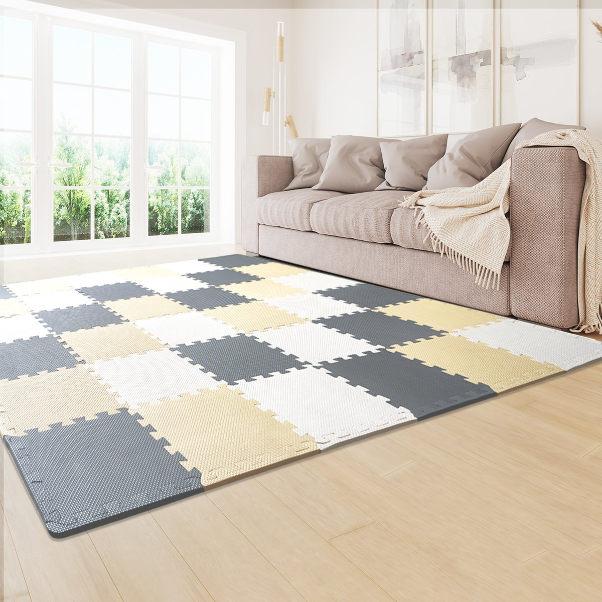 VEVOR Kids Foam Puzzle Floor Playmat 0.4 in 36 Pcs Interlocking EVA ...