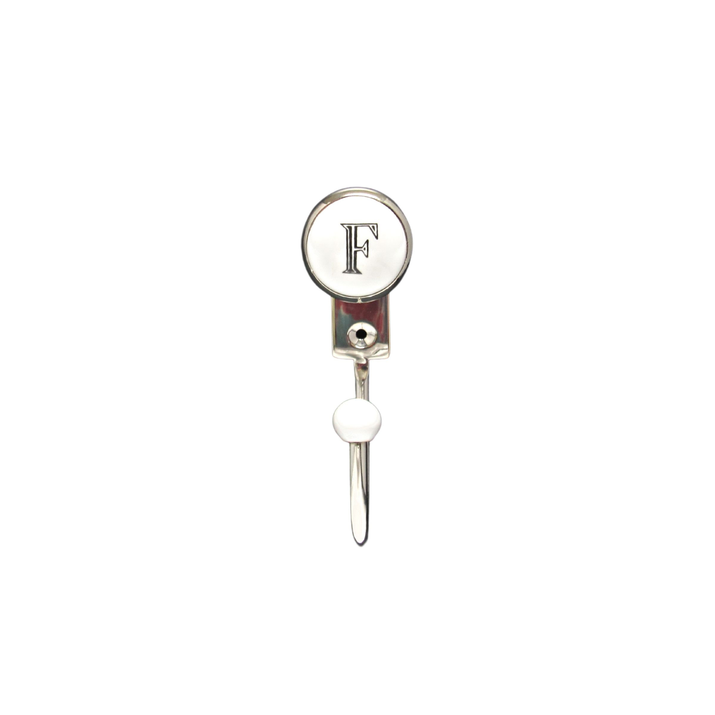 Red Barrel Studio® Alphabet Wall Hook Letter F Shiny Nickel | Wayfair