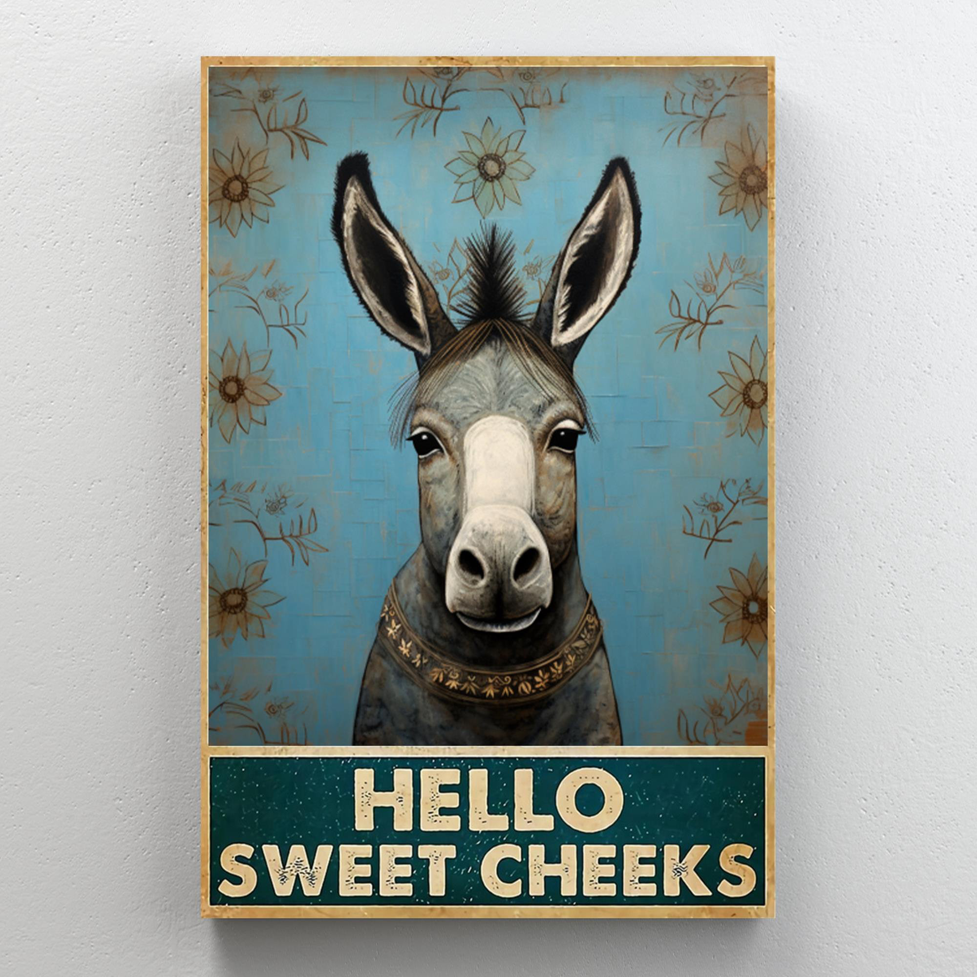 Trinx Jabrayah Donkey Hello Sweet Cheeks 1 On Canvas Graphic Art | Wayfair
