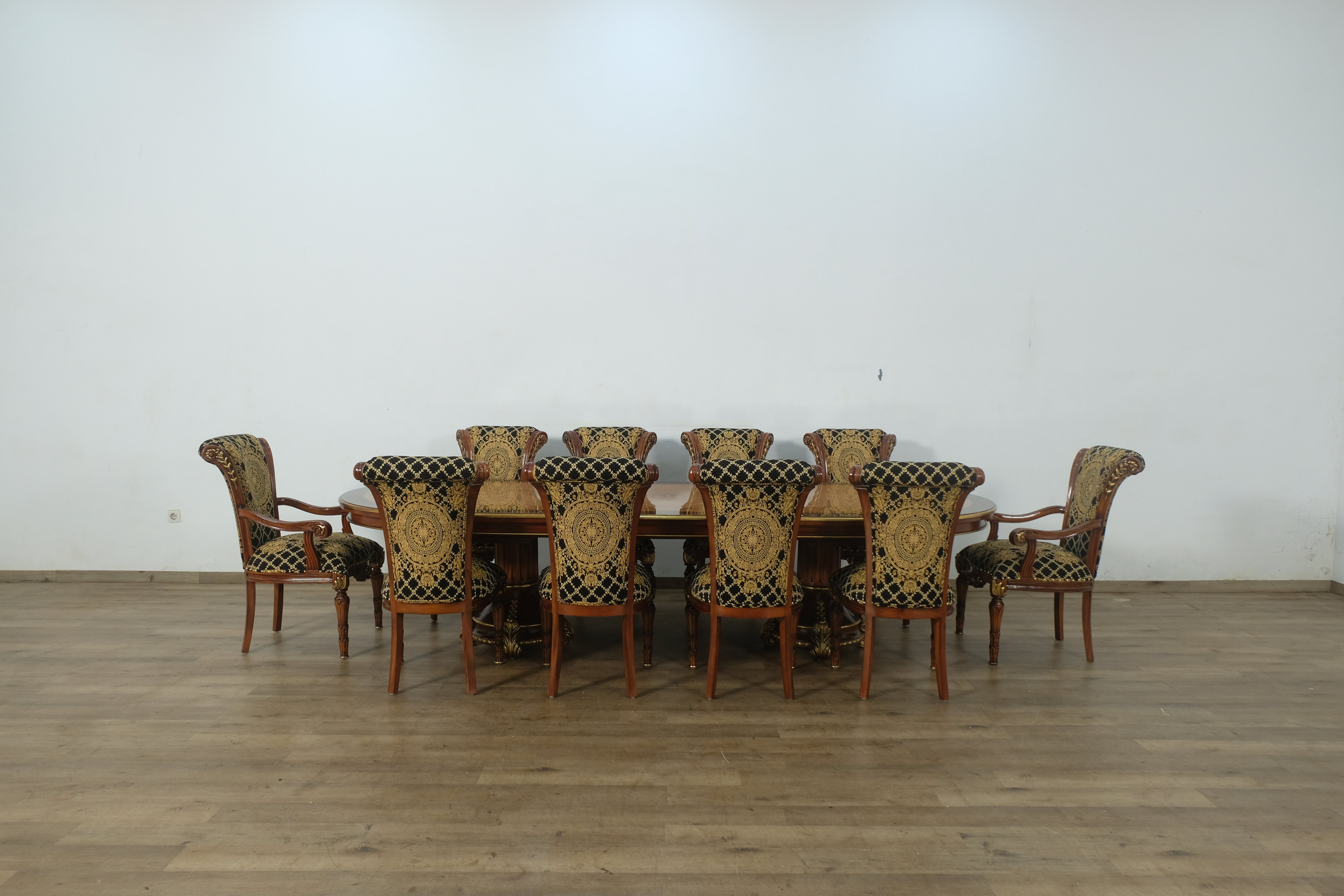 Union Rustic Manfro 11 Piece Manfro Dining Set With Black Gold Chair ...