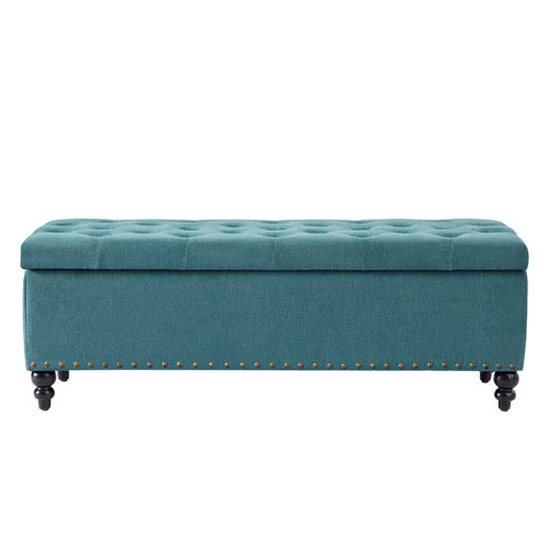 Blue Rectangle Storage Ottomans You'll Love | Wayfair