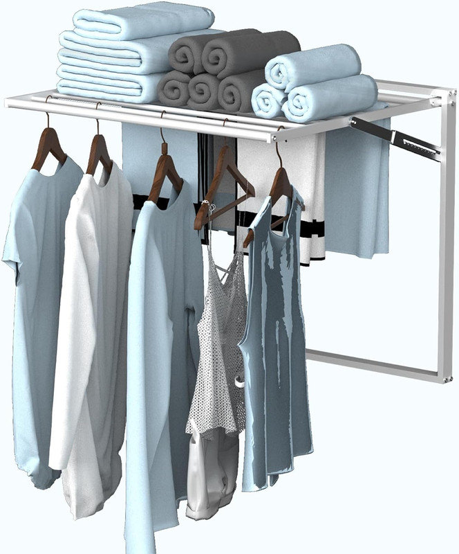 Novond Mounted Clothes Drying Rack, 23.6 Linear Feet Capacity | Wayfair