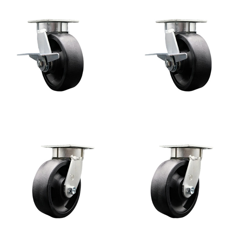 Service Caster 4 Piece Kingpinless Filled Nylon Caster Set | Wayfair