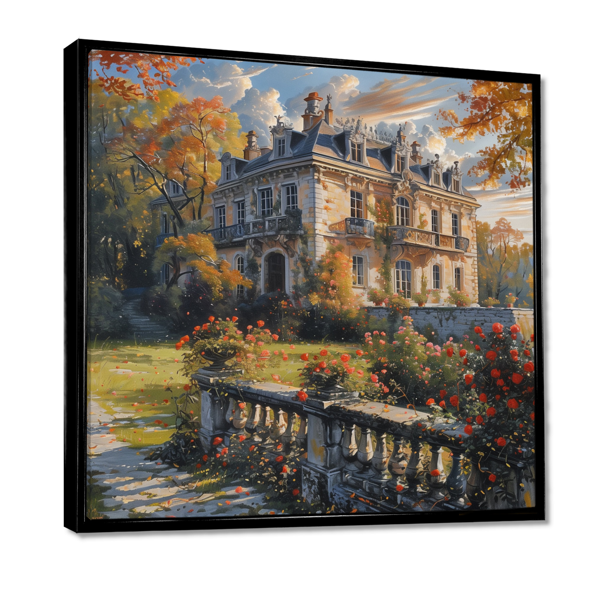 Winston Porter Red Green Autumn Baroque Chateau In France - Chateaus ...