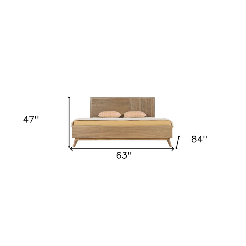 HomeRoots Natural Wood Queen Bed Frame | Wayfair