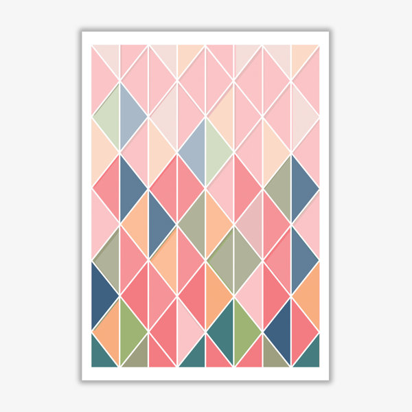 East Urban Home Full Colour Abstract Geo - Print | Wayfair.co.uk