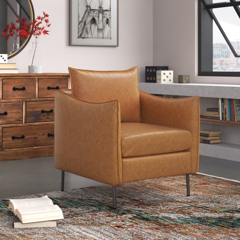 Trent Austin Design® Eamor Faux Leather Armchair with Unique Arms ...