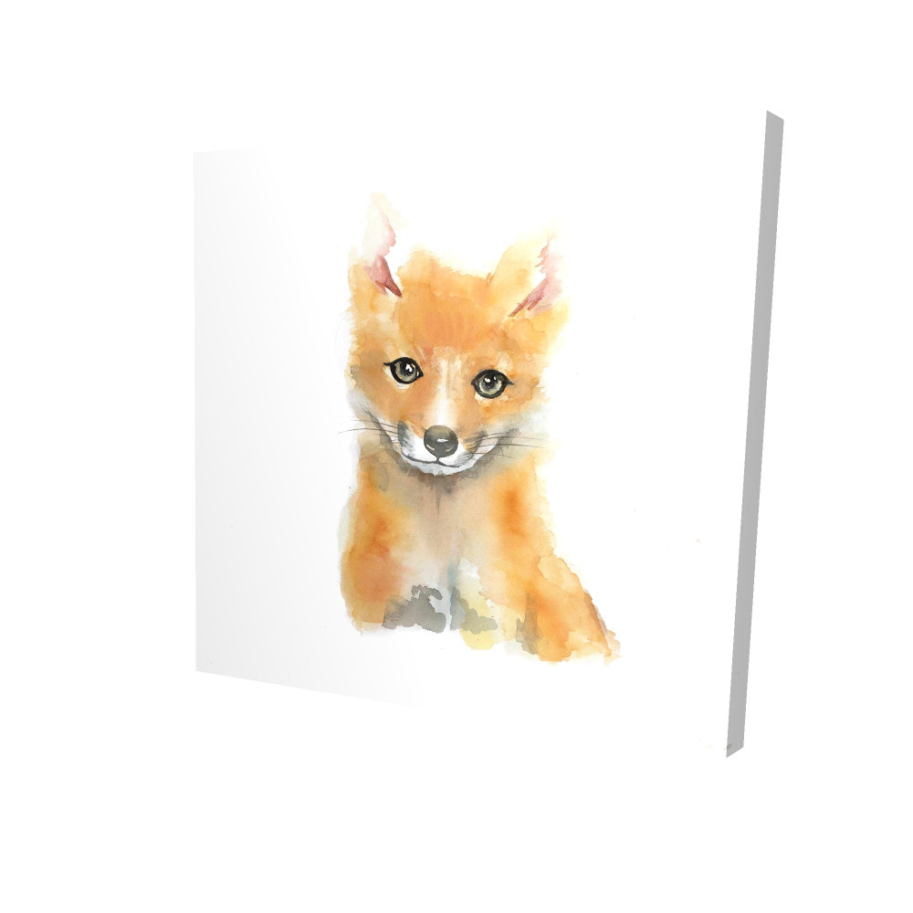 Begin Edition International Inc. Watercolor Baby Fox - 12X12 Print On ...