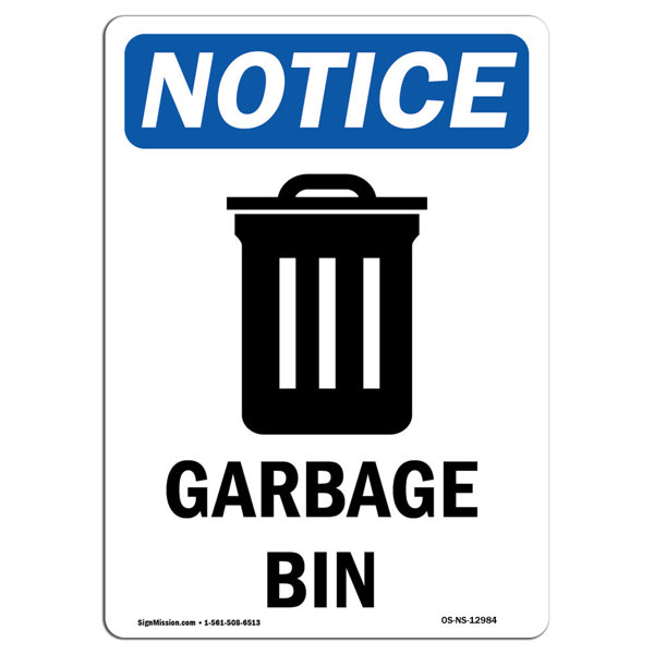 SignMission Garbage Can Sign | Wayfair