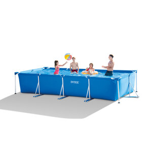 Intex 14ft x 33in Rectangular Above Ground Backyard Swimming Pool with ...