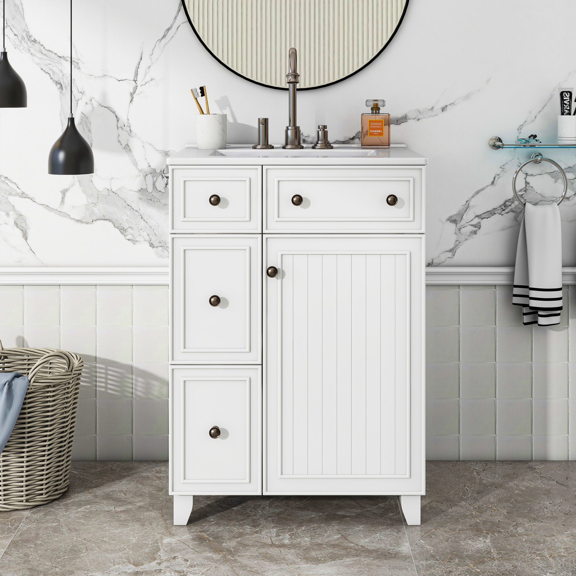 Winston Porter Norreen 24" Single Bathroom Vanity Set & Reviews | Wayfair