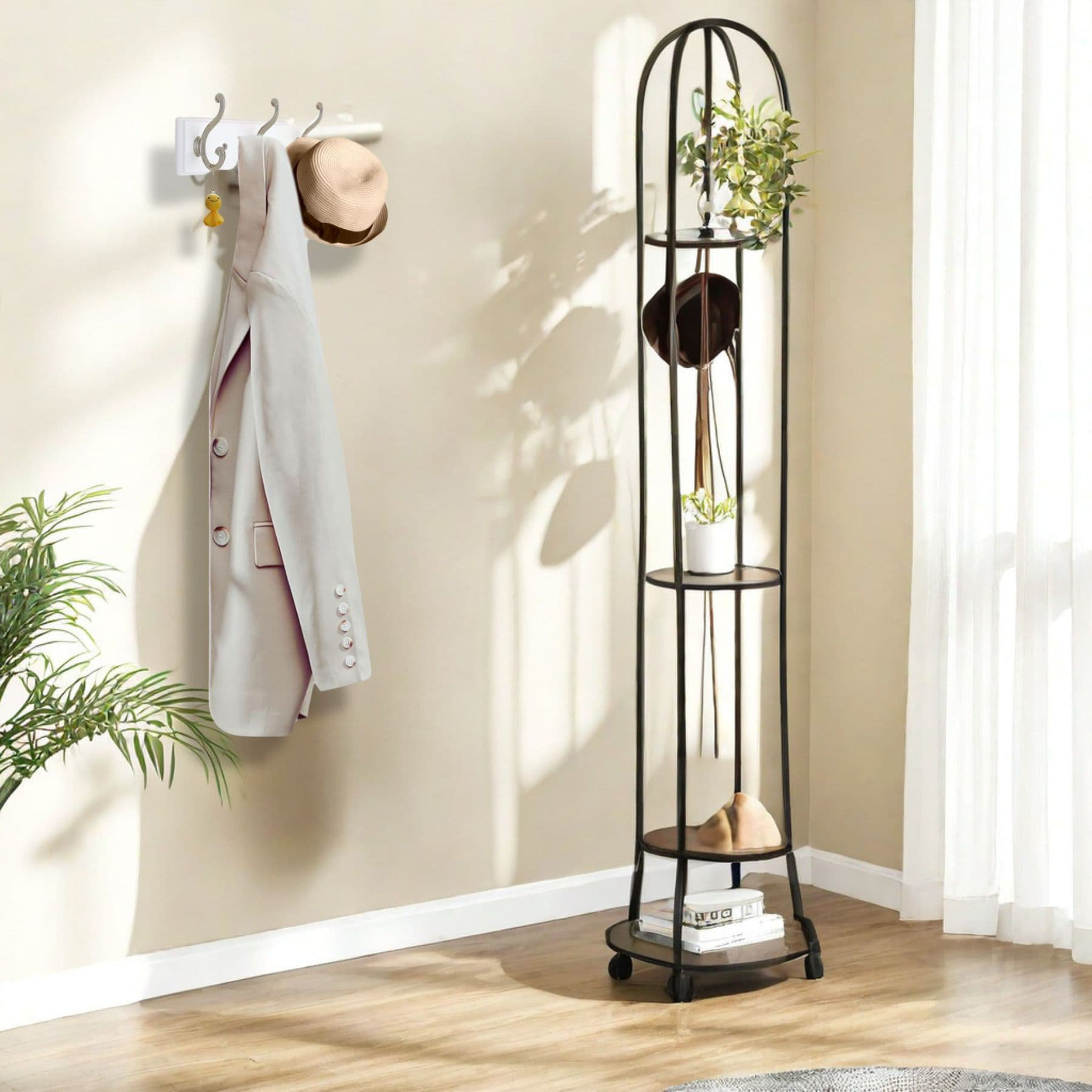 Winston Porter Takyra Wall Mounted Optional 3 - Hook Coat Rack | Wayfair