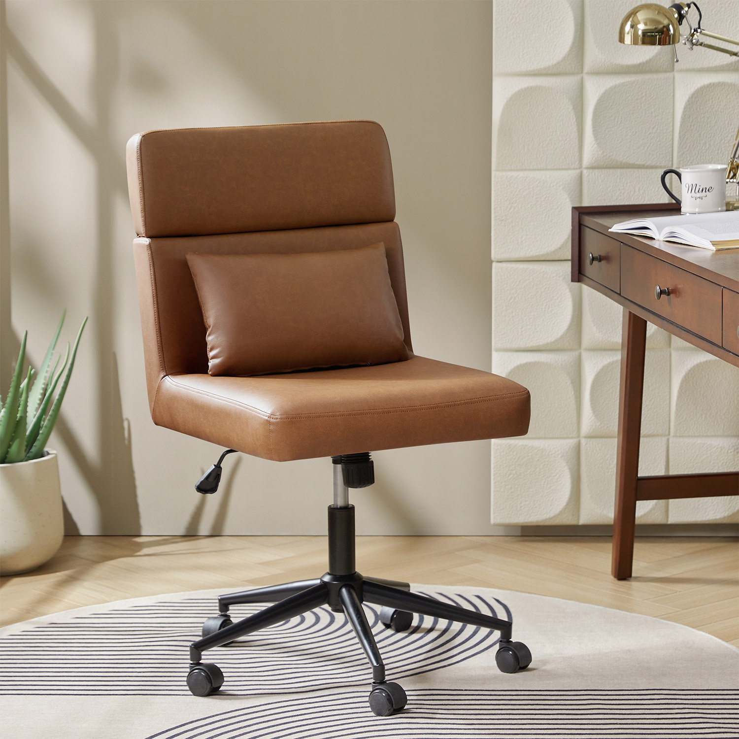 Ebern Designs Luana 39.75'' H Modern Faux Leather Tilt Office Chair ...