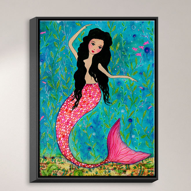 DiaNoche Designs 'Dancing Mermaid' by Sascalia Painting Print on ...