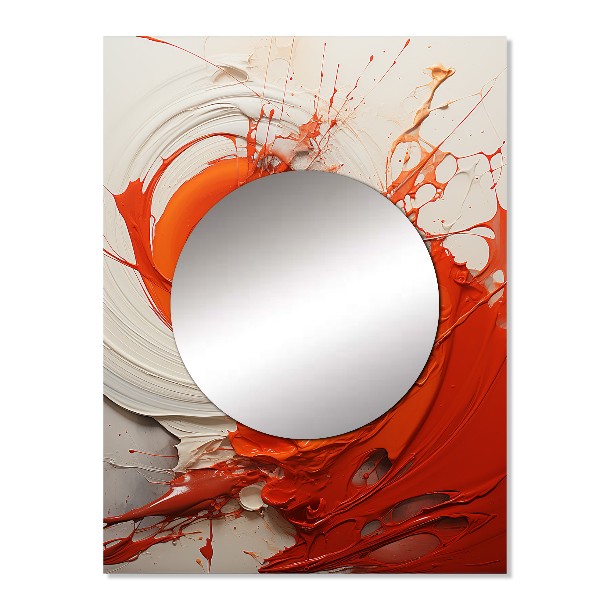 East Urban Home Red Spiral Chaos Unleashed - Abstract Collages Mirror ...